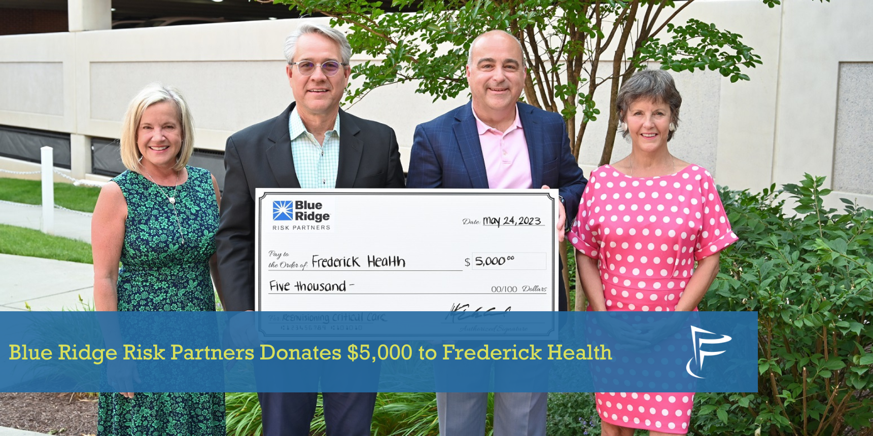 Blue Ridge Risk Partners Donates $5,000 to Frederick Health