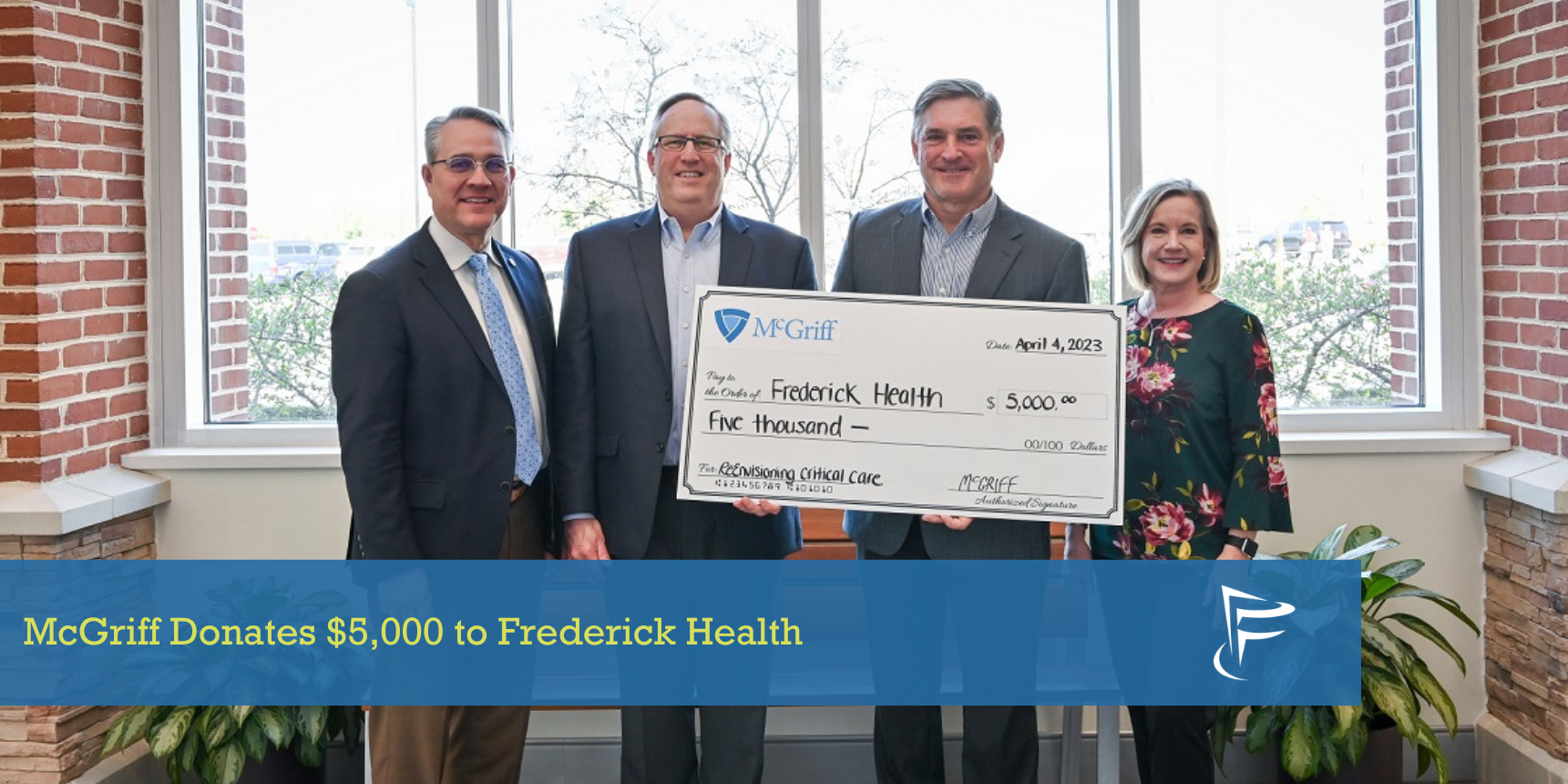 MCGRIFF DONATES $5,000 TO FREDERICK HEALTH