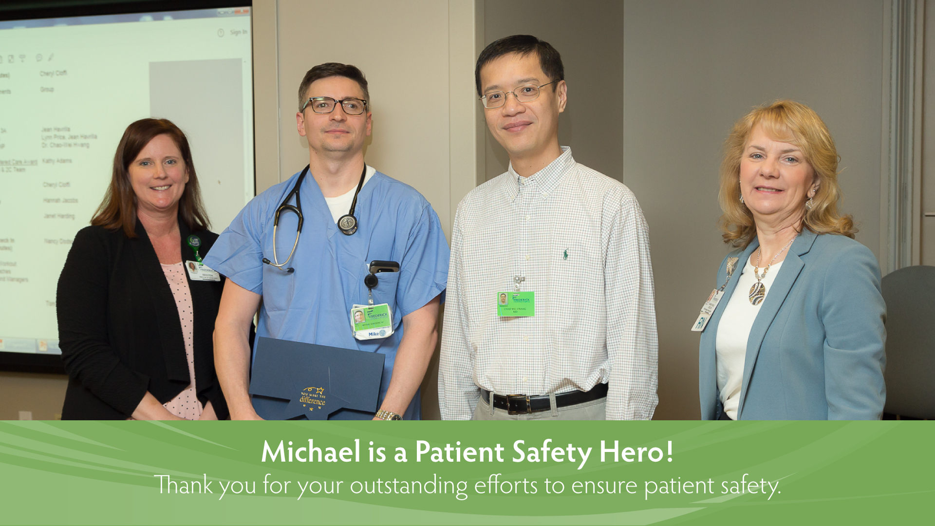Thank you, Michael! - Patient Safety Hero Award Winner.