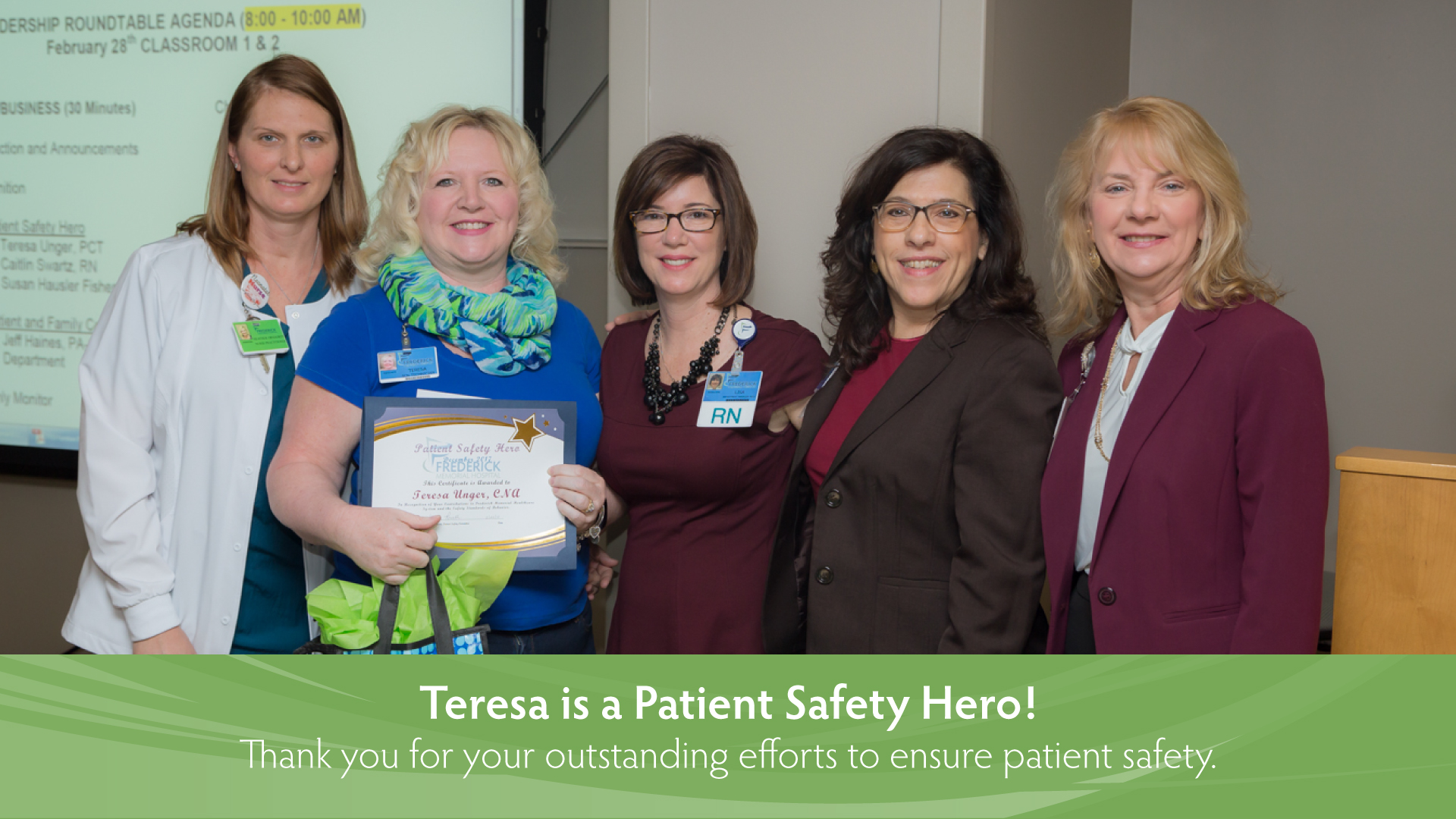 Thank you, Teresa! - Patient Safety Hero Award Winner.